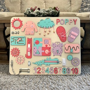 Personalized Busy Board for Toddler, Activity Board, Personalized Gift ...