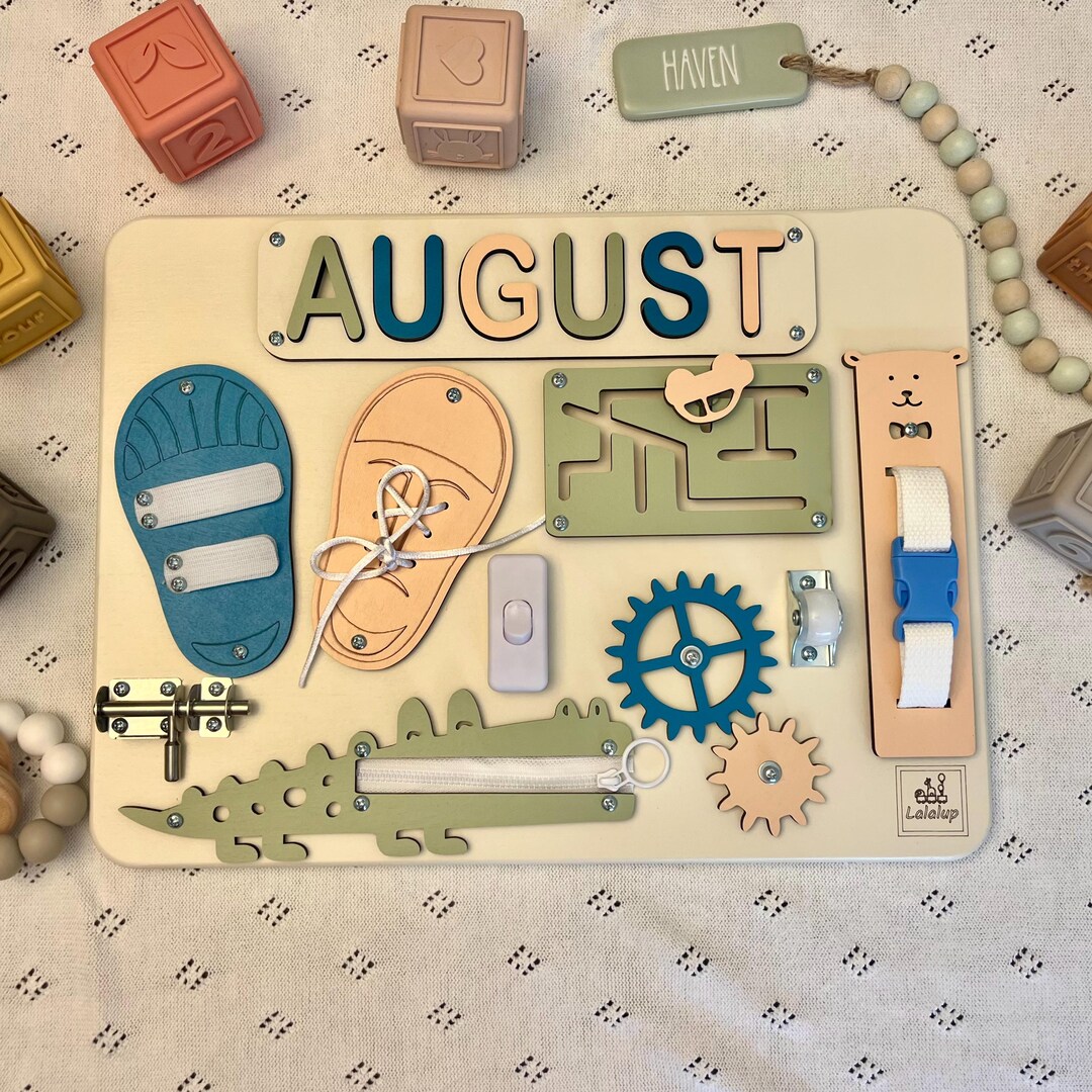 Personalized Puzzle Busy Board for Toddlers Montessori Activity Board ...