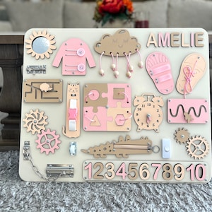 Personalized Busy Board for Toddler, Activity Board, Personalized Gift ...
