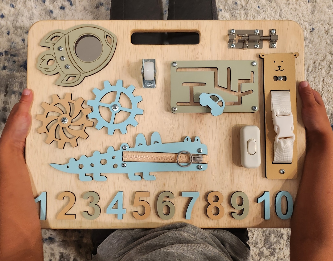 Personalized Activity Board, Montessori Busy Board, Wooden Toys,travel ...