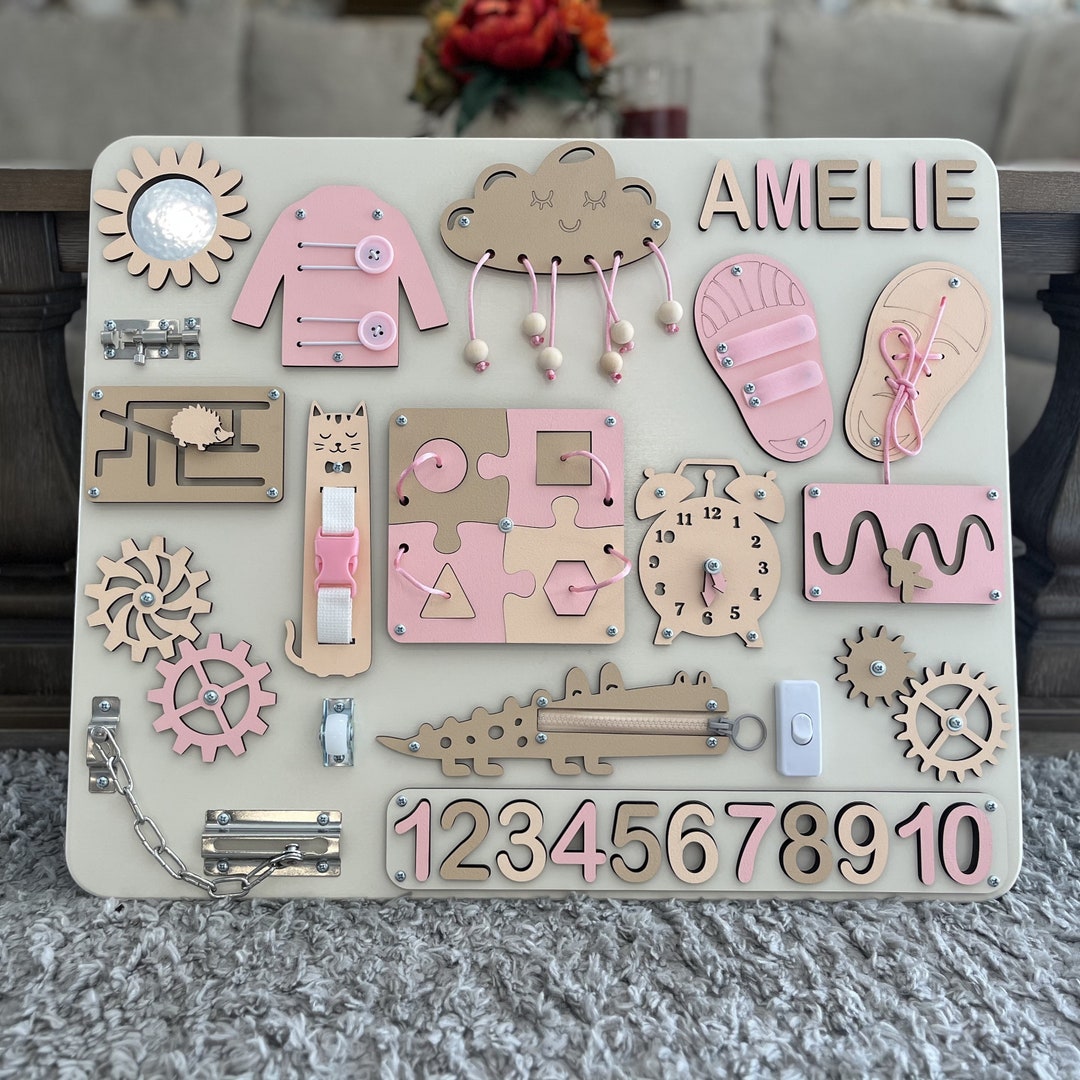 Personalized Busy Board, Montessori Board, Activity Board, Toddler Gift ...