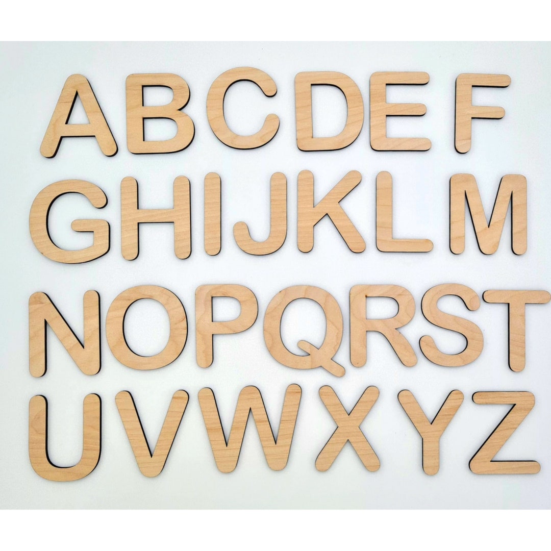 Wooden Alphabet Set • Wood Letters A-Z & Movable Alphabet • DIY Letter ...