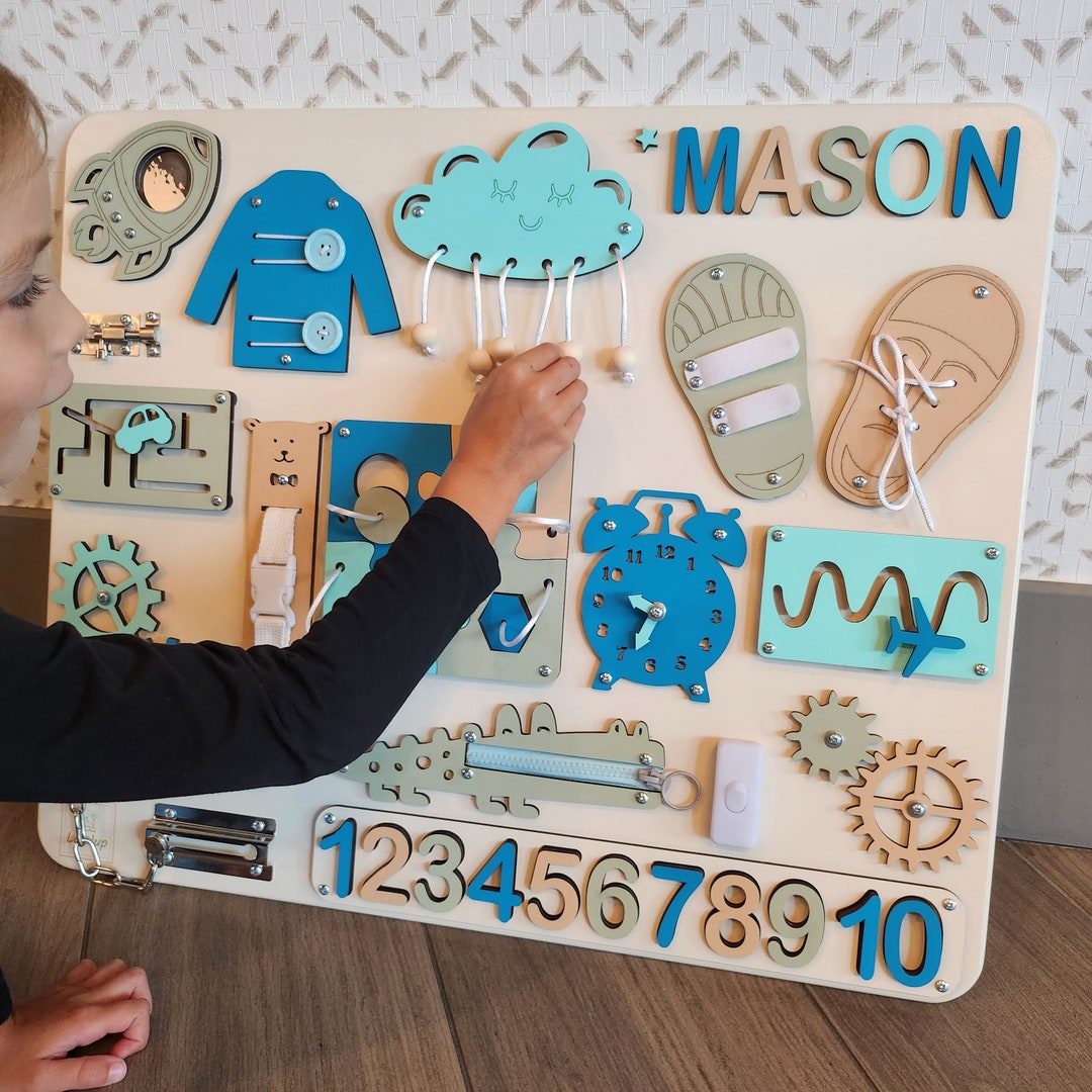 Personalized Busy Board for Toddler, Activity Board, Toddler Gift ...