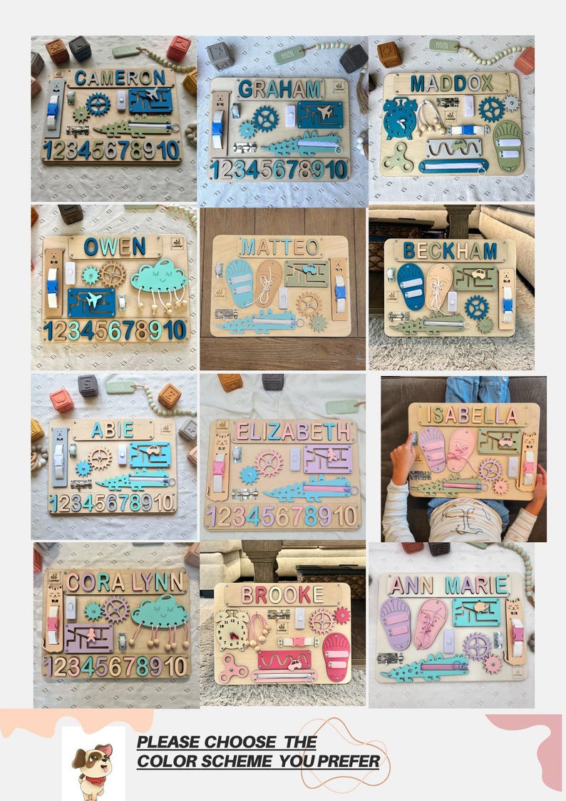 Puzzle Name Busy Board for Toddler Activity Board Personalized Puzzle ...