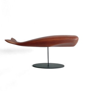 Oak Wood Moby Dick Sculpture: Sperm Whale Statue on Stand - Etsy