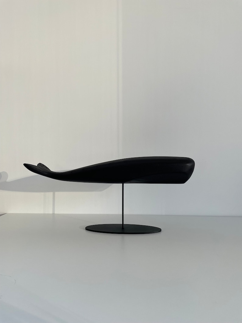 Oak Wood Moby Dick Sculpture: Sperm Whale Statue on Stand - Etsy