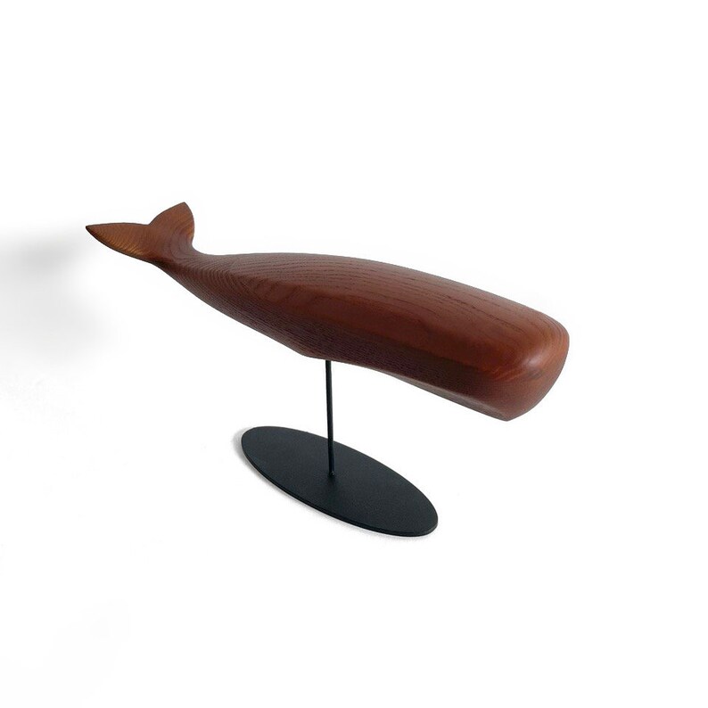 Oak Wood Moby Dick Sculpture: Sperm Whale Statue on Stand - Etsy