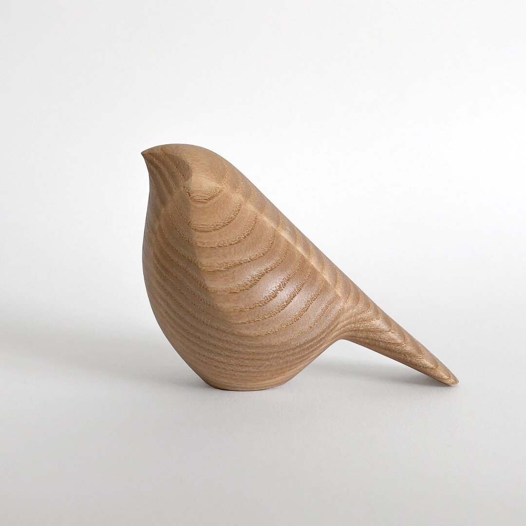 BIRD FIGURINE Natural Color Wooden Decor Housewarming Gift Gift for ...