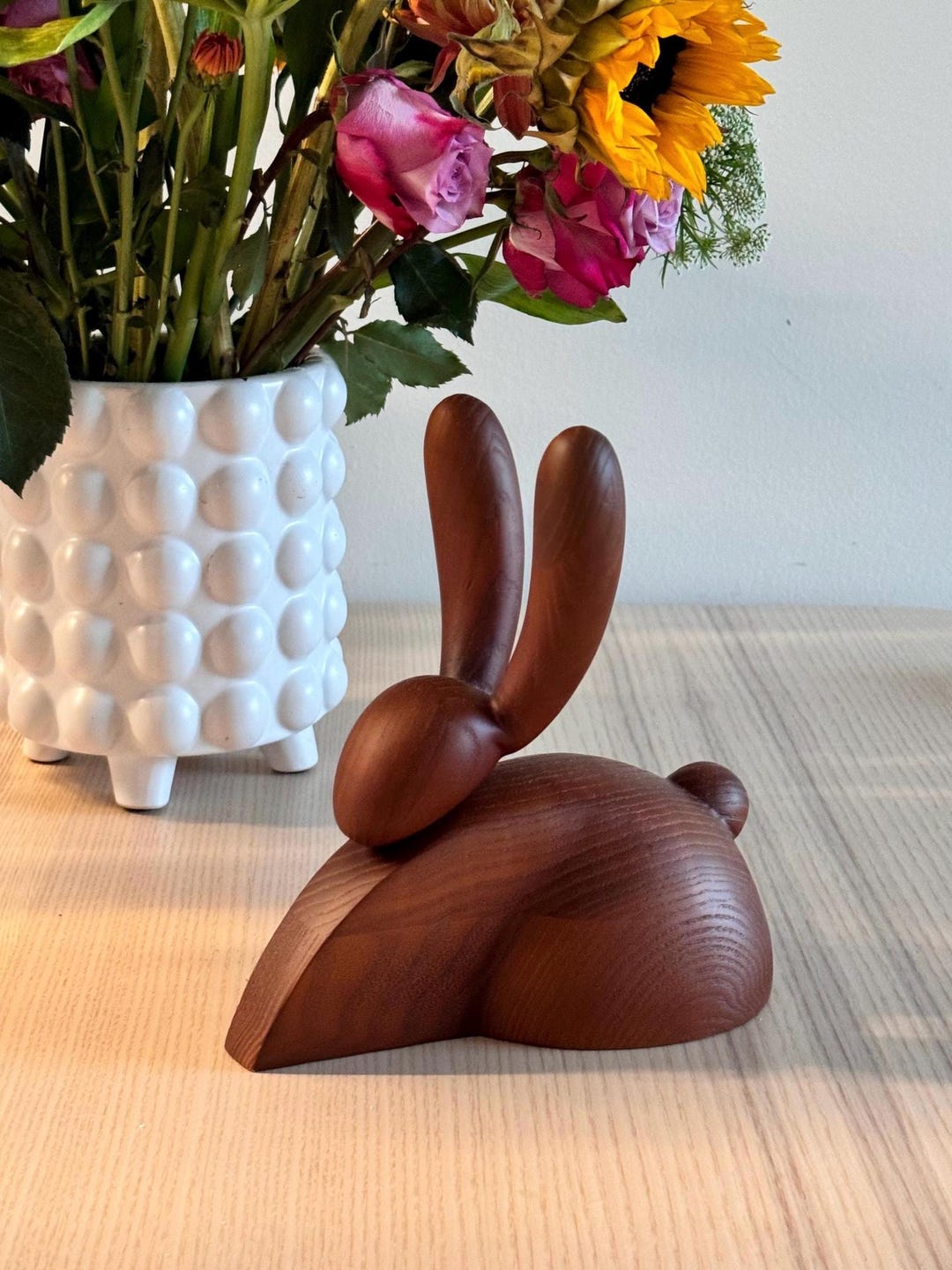 WOODEN RABBIT | Gift for Him | Bunny Figurine | Home Decoration ...