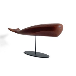 Oak Wood Moby Dick Sculpture: Sperm Whale Statue on Stand - Etsy