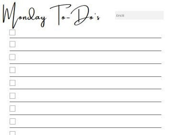 To-do List Template, Work Task List, Professional To-do List, Simple ...