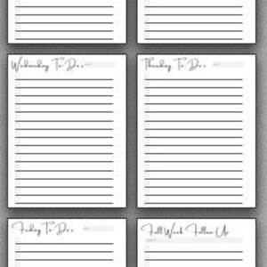 To-do List Template, Work Task List, Professional To-do List, Simple ...