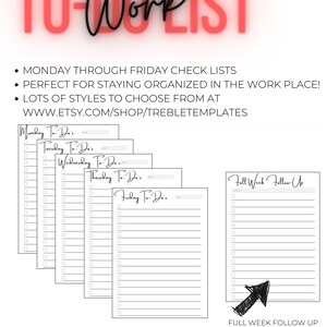 To-do List Template, Work Task List, Professional To-do List, Simple ...