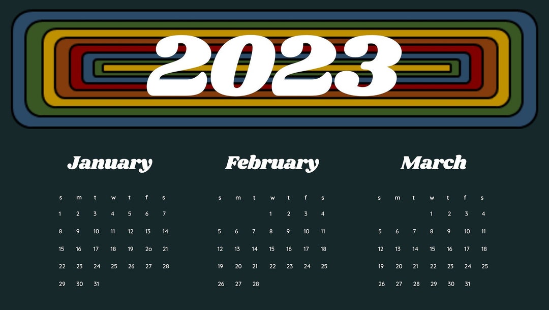 2023 Wall Calendar- 70's Retro - Etsy