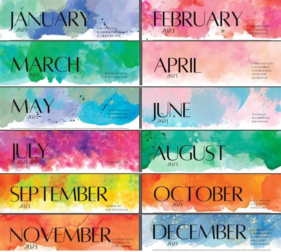 2023 Monthly Calendar PDF Letter Size Printable, Calendar for Work ...