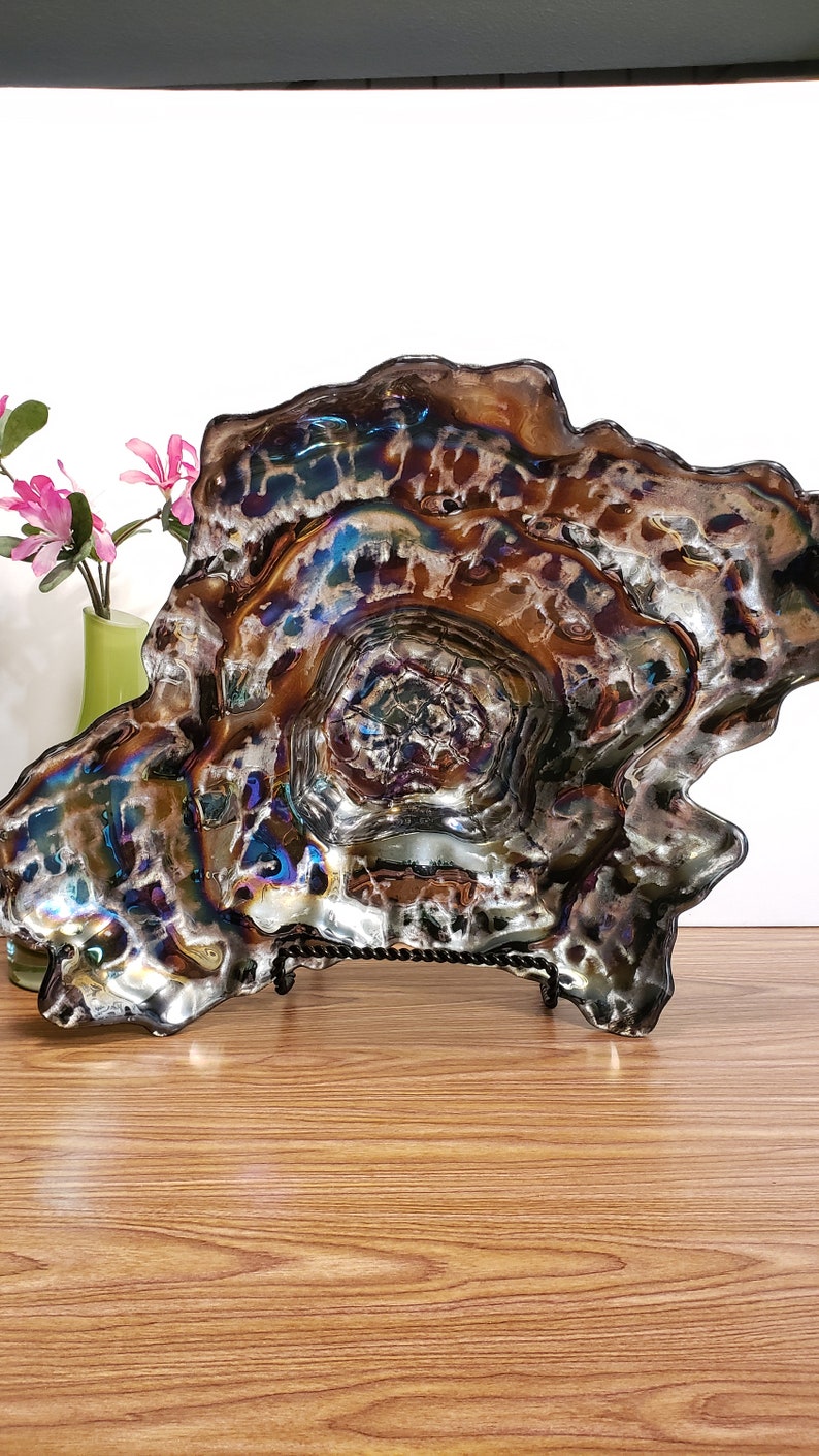 ARDA Glassware MC Art Glass Abalone Shell Bowl - Etsy