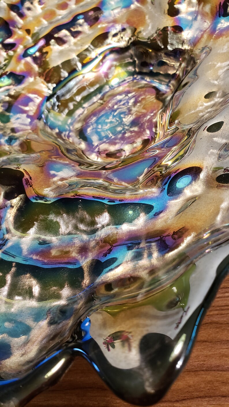 ARDA Glassware MC Art Glass Abalone Shell Bowl - Etsy
