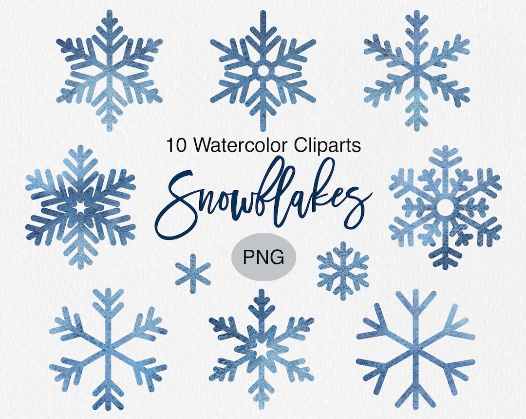 Watercolor Snowflake Clipart, Snowflakes Png, Christmas Snowflakes ...