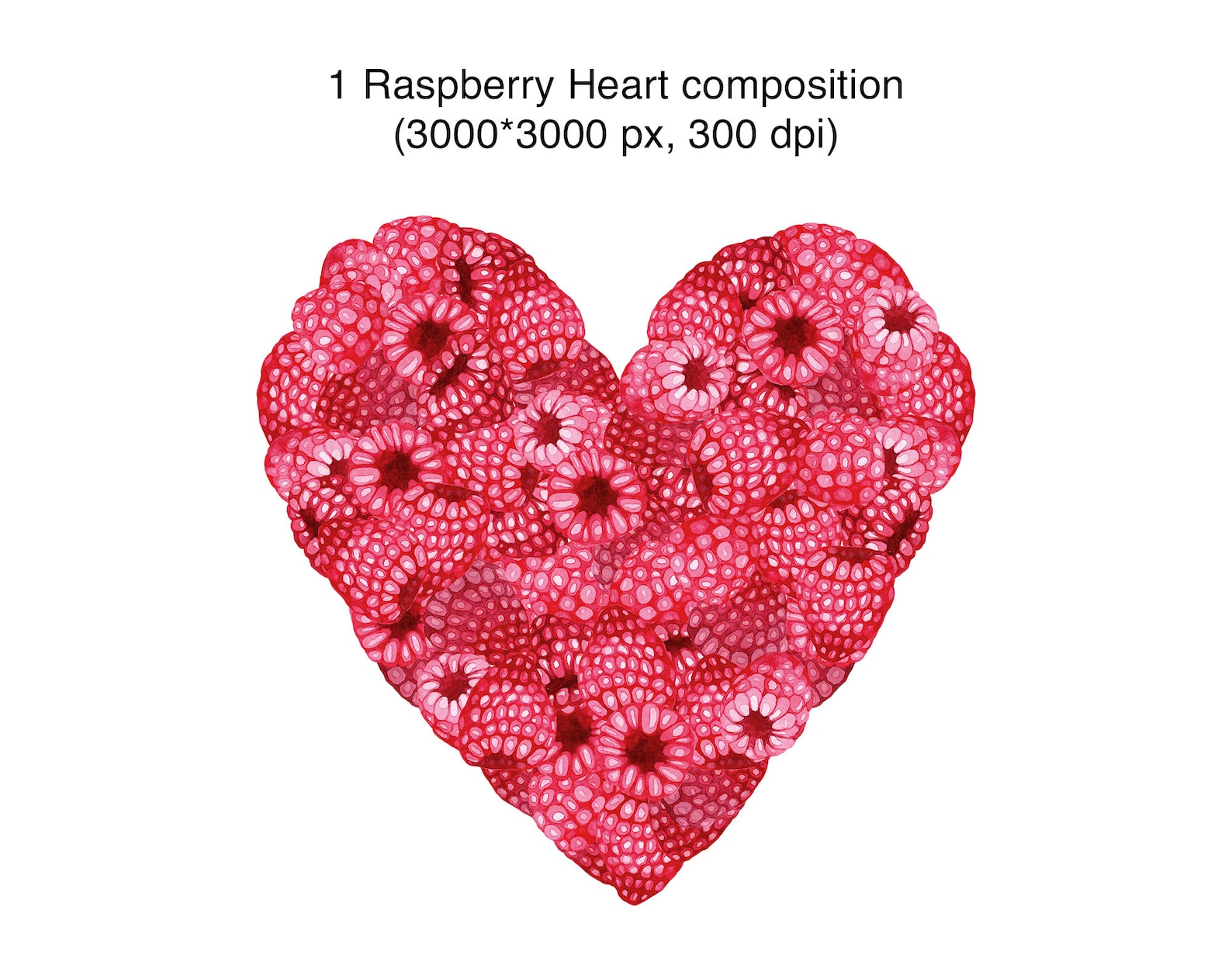 Raspberry Heart Watercolor Clipart, Watercolor Heart Png, Heart Clip ...