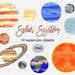 Solar System Clipart Planet Watercolor Clipart Planet - Etsy