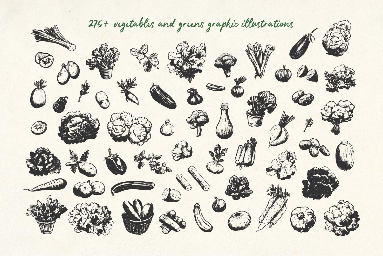 Hand-drawn Vegetable SVG PNG Bundle Illustrations, Veggie Doodles, Hand ...