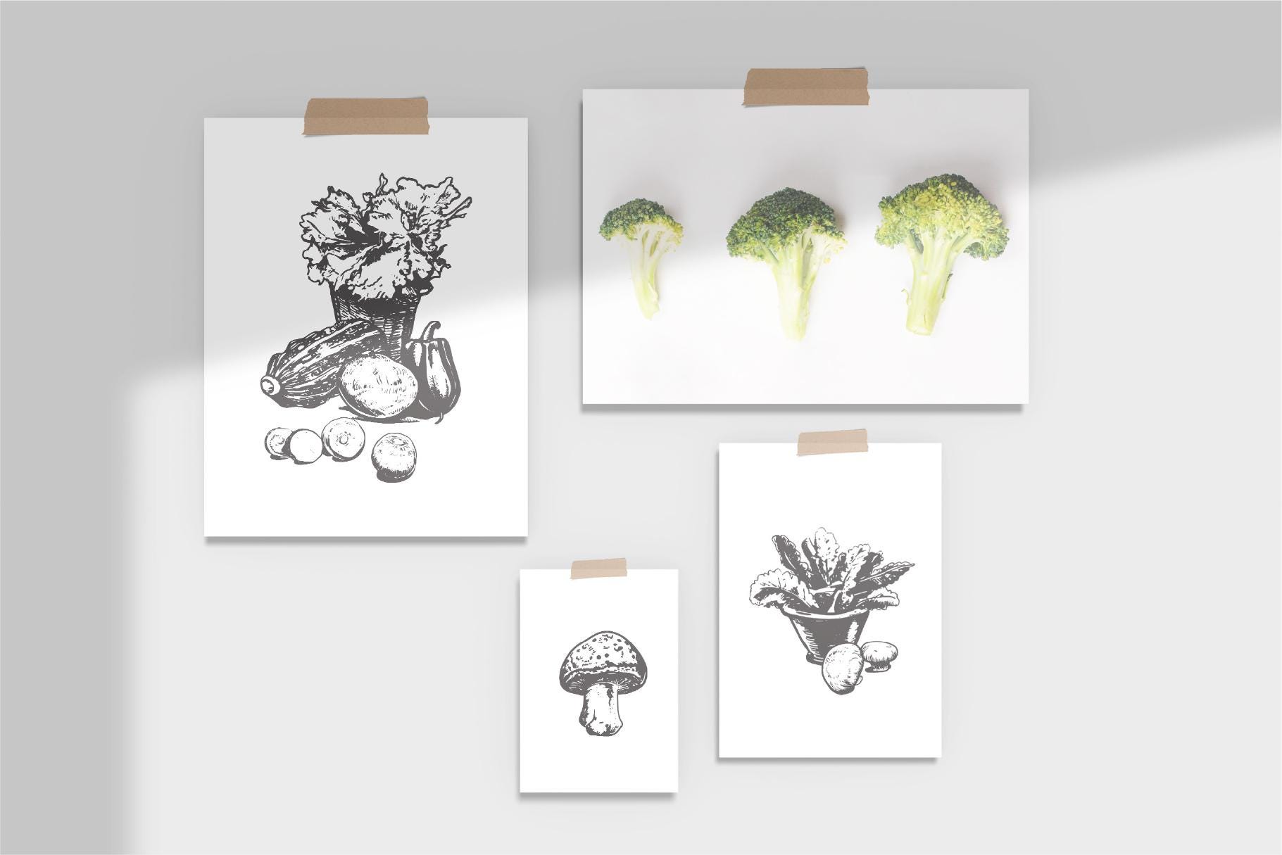 Hand-drawn Vegetable SVG PNG Bundle Illustrations, Veggie Doodles, Hand ...