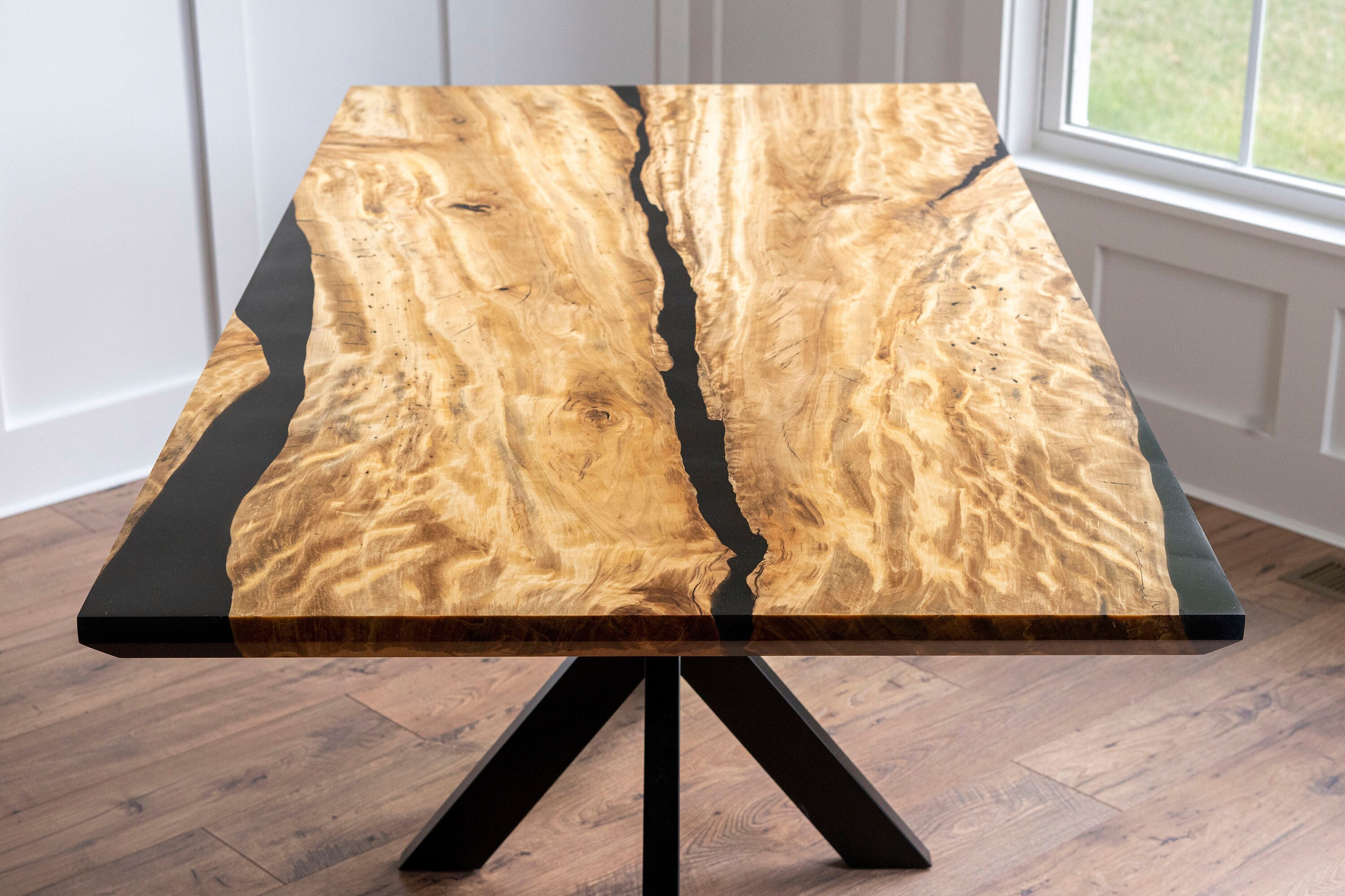 Cucumber Magnolia Dining Table | Custom Epoxy River Table | Solid Wood ...