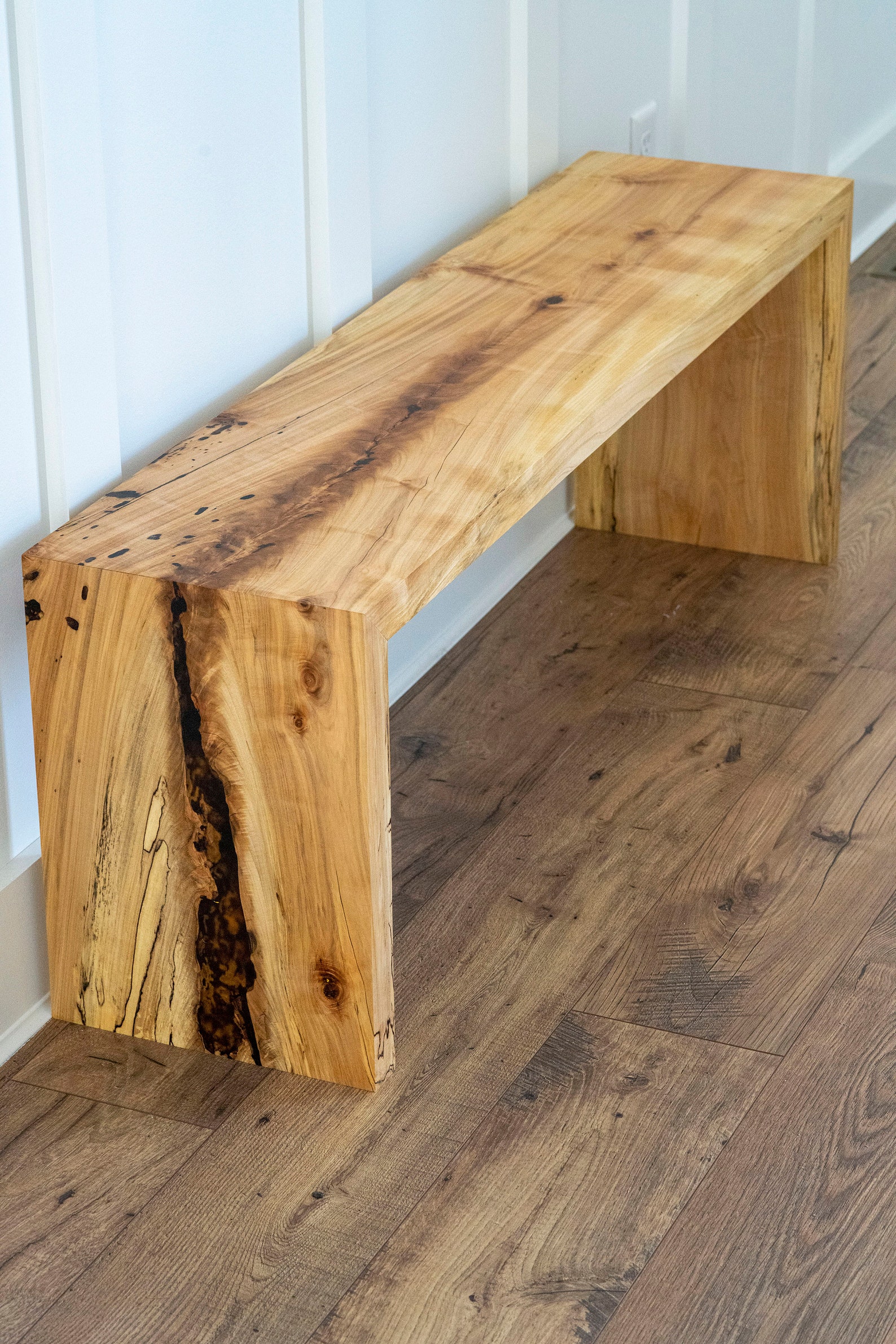 Solid Wood Waterfall Bench | Maple, Walnut, Oak | Epoxy River Bench ...