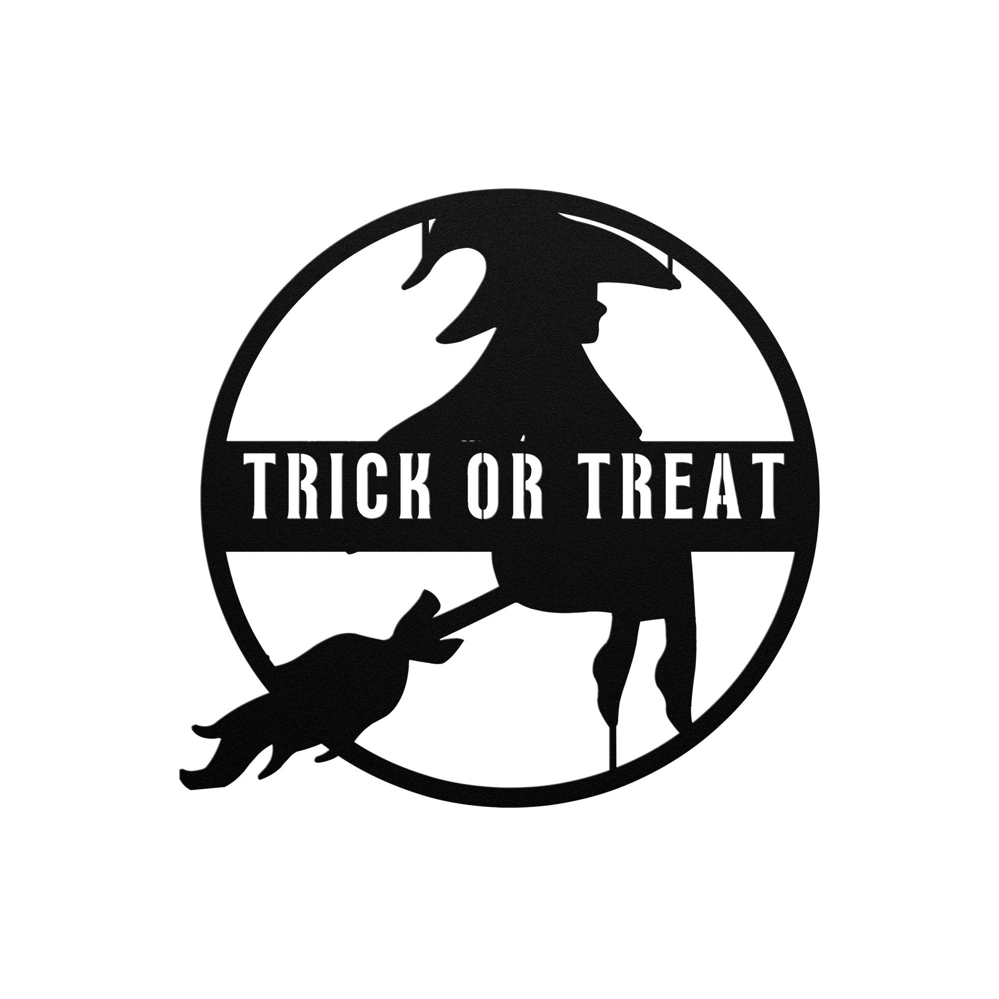 Trick or Treat Witch Halloween Welcome Sign, Metal Welcome Sign, Trick ...