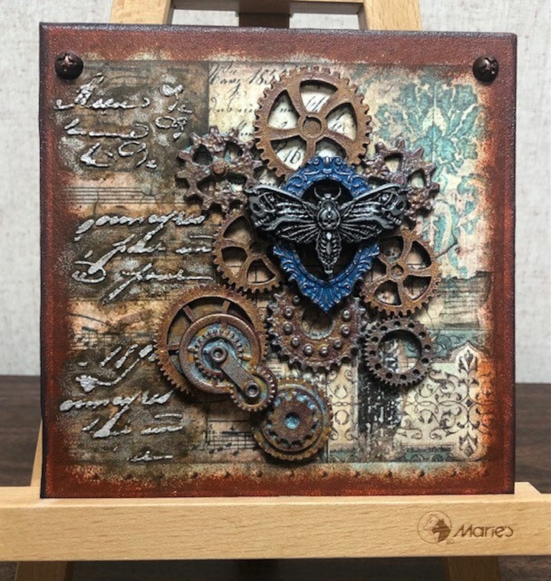 Mixed Media Steampunk Resin Art 6 X 6 - Etsy