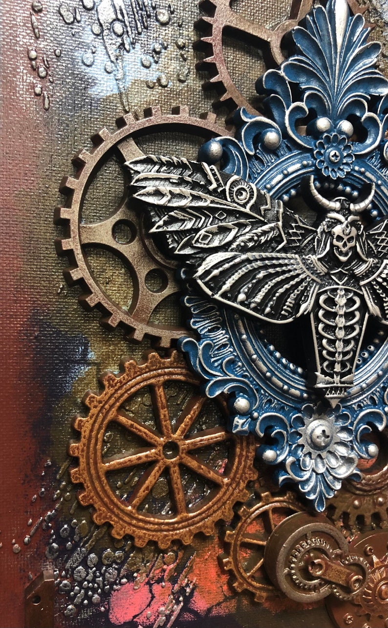 Mixed Media Steampunk Resin Art - Etsy