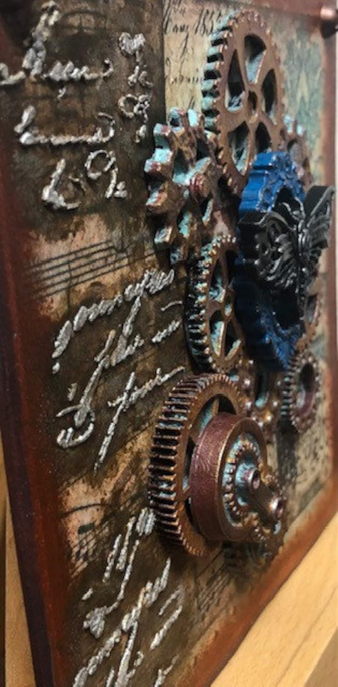 Mixed Media Steampunk Resin Art 6 X 6 - Etsy