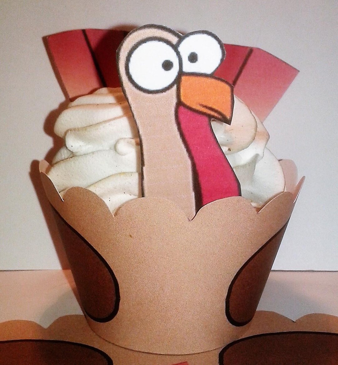 Turkey Cupcake Wrapper & Topper Printable Download 0248 - Etsy