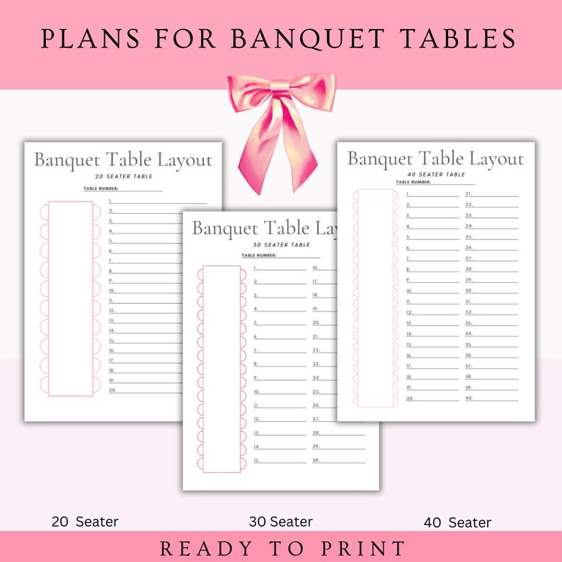 Wedding Table Planner, Printable Wedding Seating Chart, Bridal Seating ...