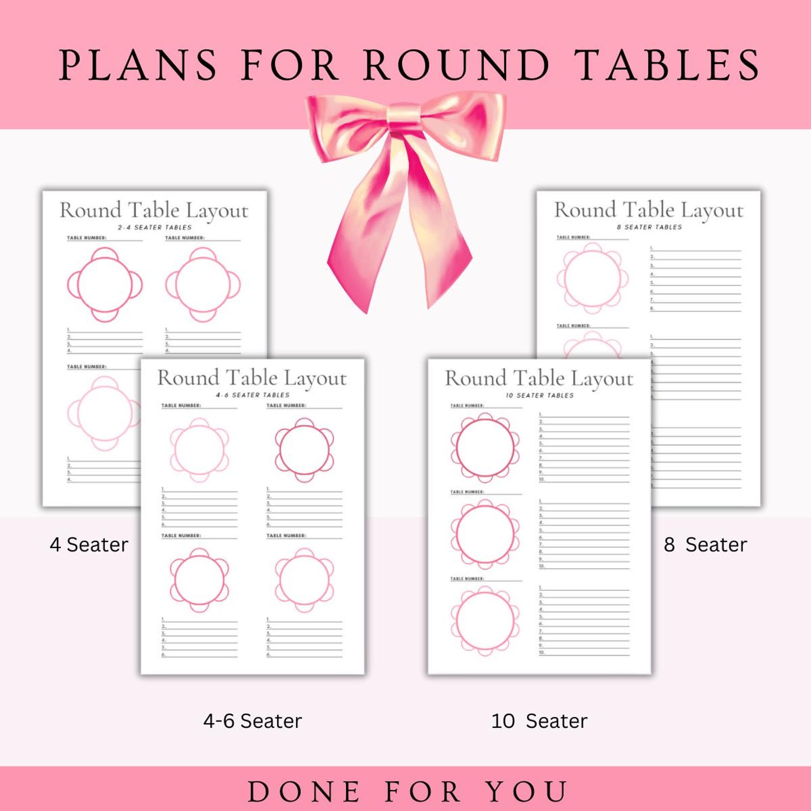 Wedding Table Planner, Printable Wedding Seating Chart, Bridal Seating ...