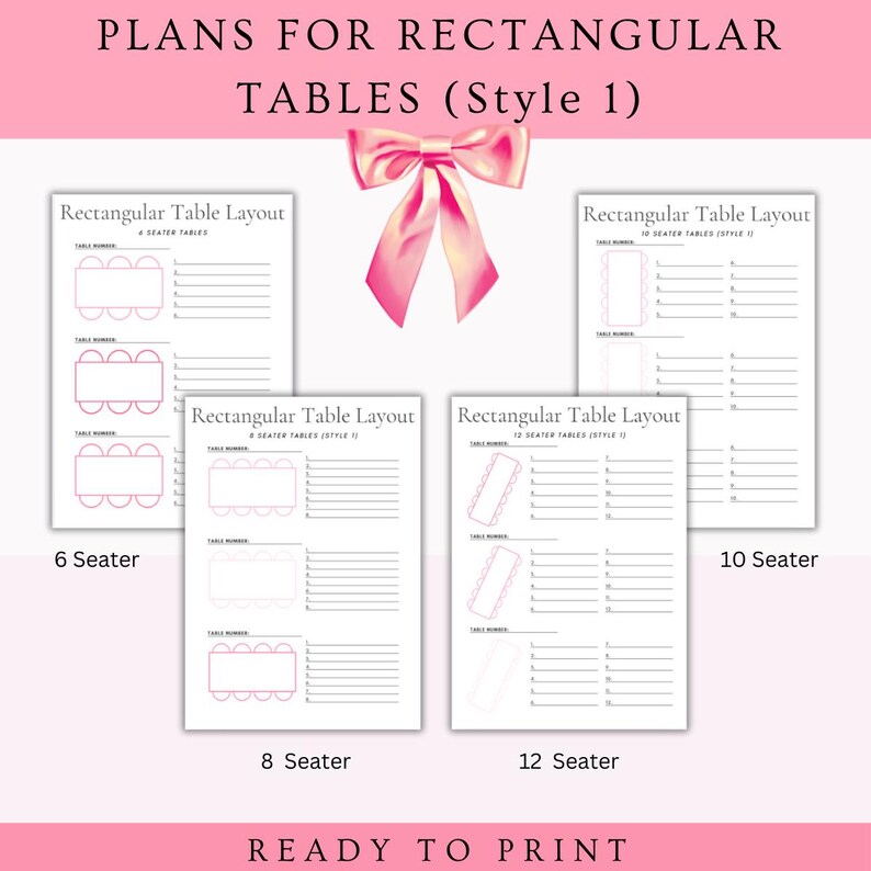 Wedding Table Planner, Printable Wedding Seating Chart, Bridal Seating ...