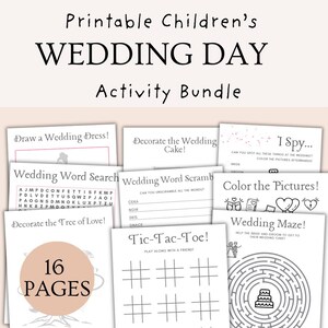 Childrens Wedding Bundle Printable Activities, Kids Wedding Coloring ...