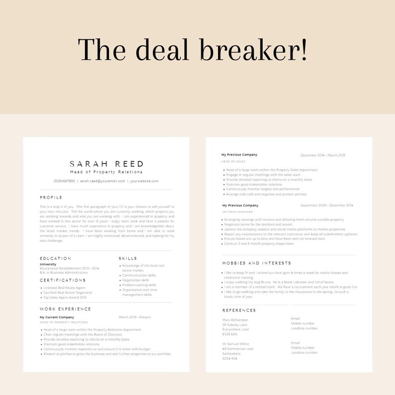 Easy Peasy CV! the Only Fresh, Modern CV Template You Will Need to Bag ...