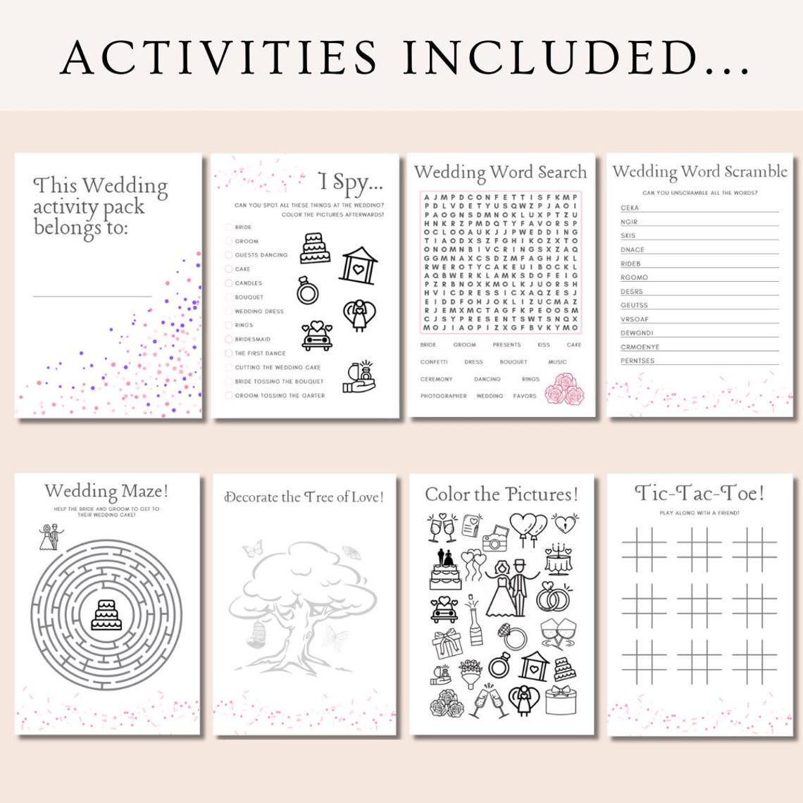 Childrens Wedding Bundle Printable Activities, Kids Wedding Coloring ...