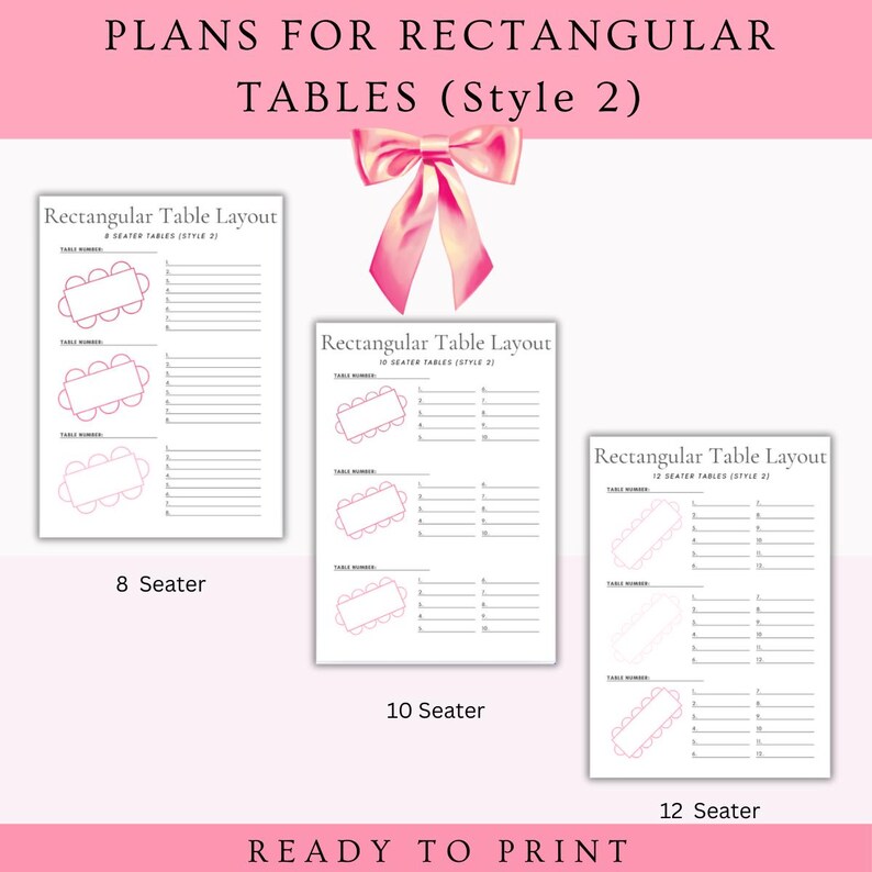 Wedding Table Planner, Printable Wedding Seating Chart, Bridal Seating ...