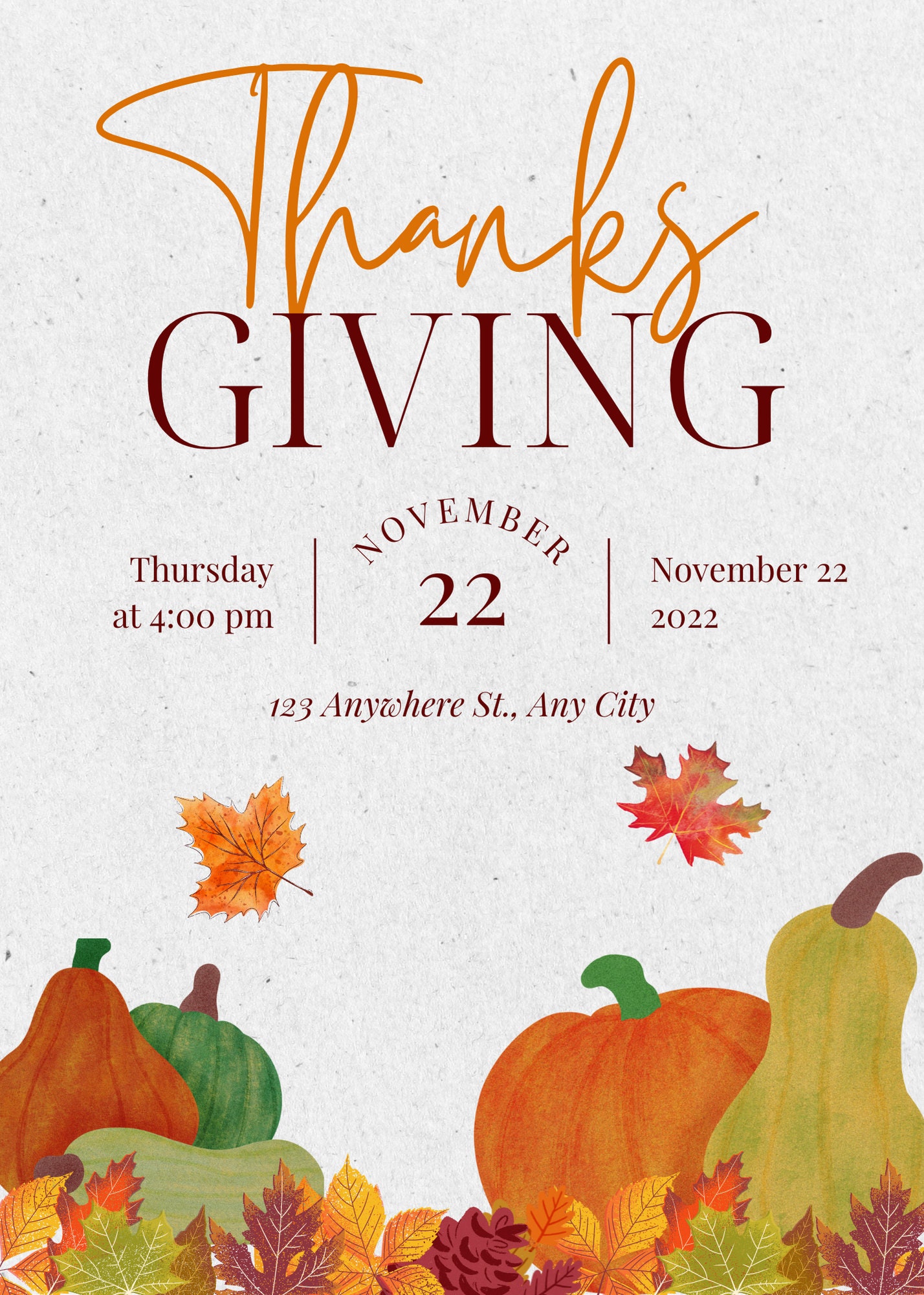 Editable Thanksgiving Party Invitation Thanksgiving Party - Etsy