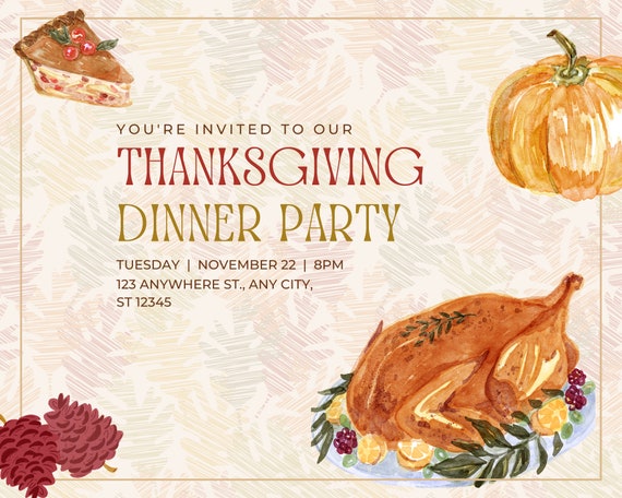 Editable Thanksgiving Party Invitation Thanksgiving Party - Etsy