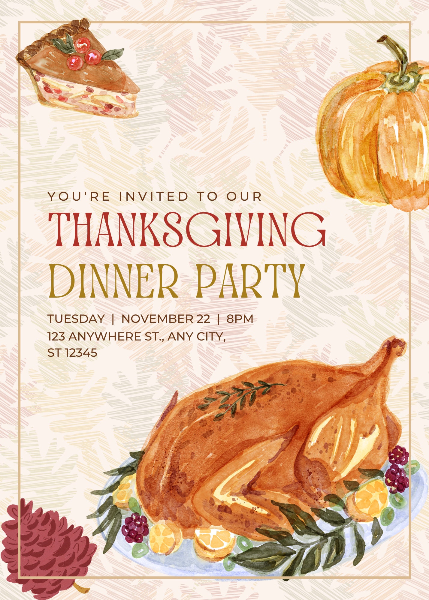 Editable Thanksgiving Party Invitation Thanksgiving Party - Etsy