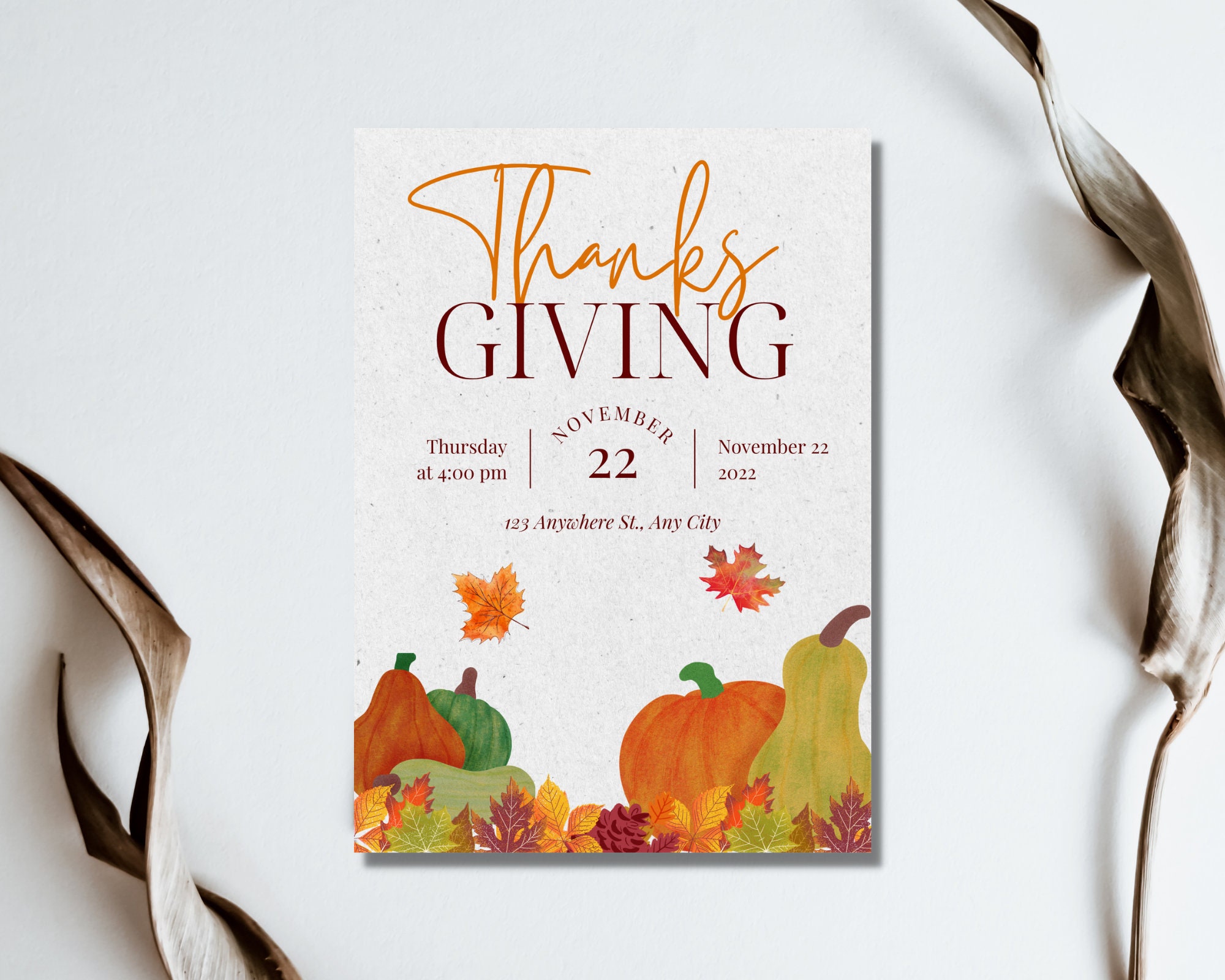 Editable Thanksgiving Party Invitation Thanksgiving Party - Etsy
