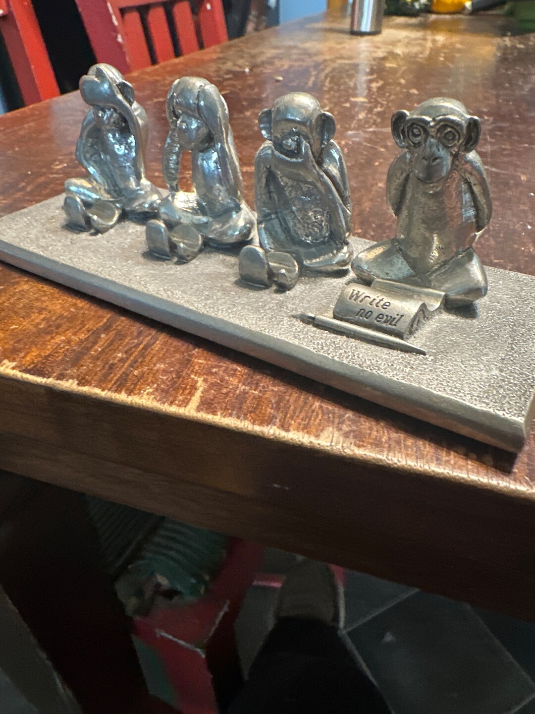 Pewter Monkey Pen Holder - Etsy