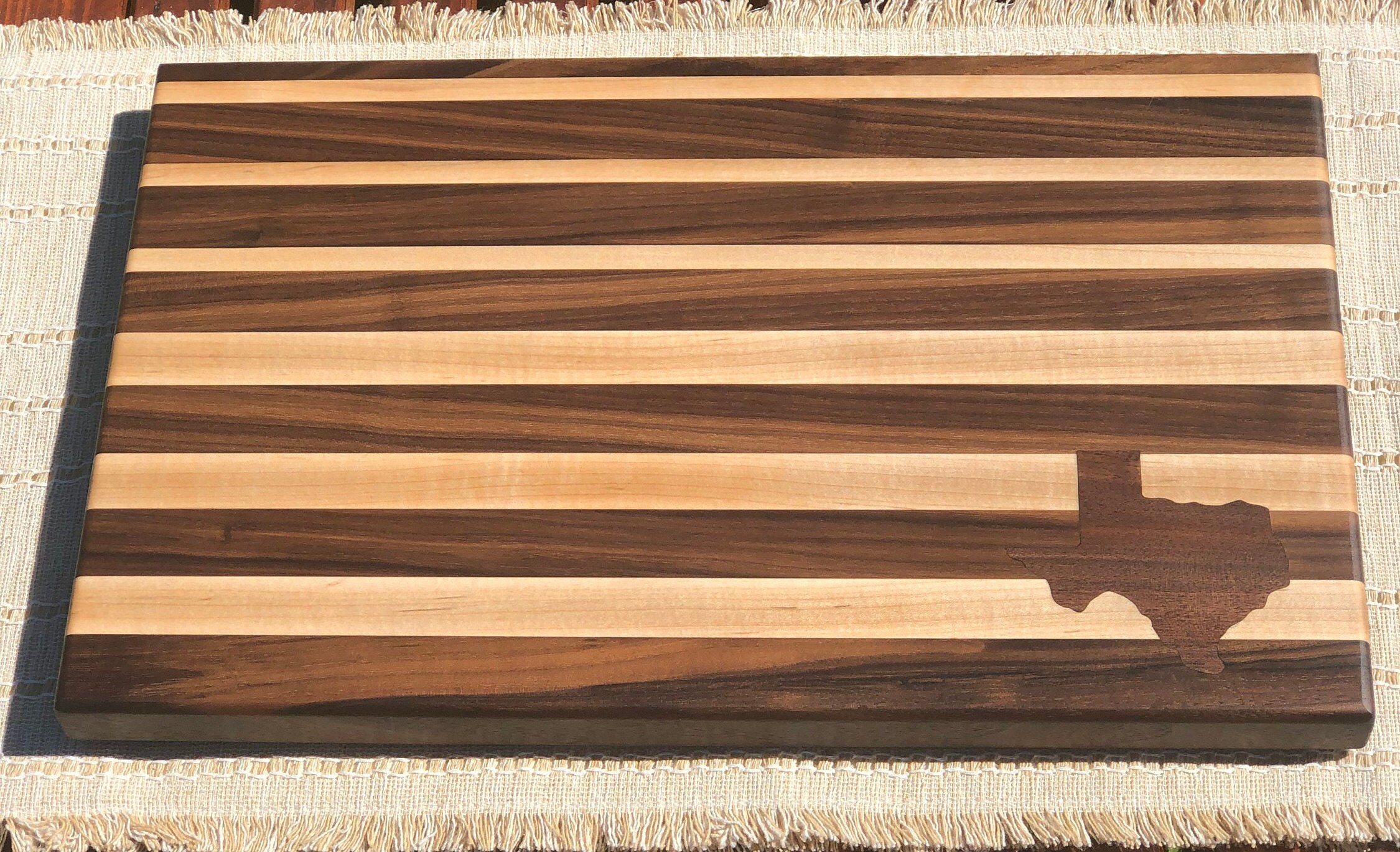 Cutting Board, Edge Grain Cutting Board With Texas Inlay - Etsy