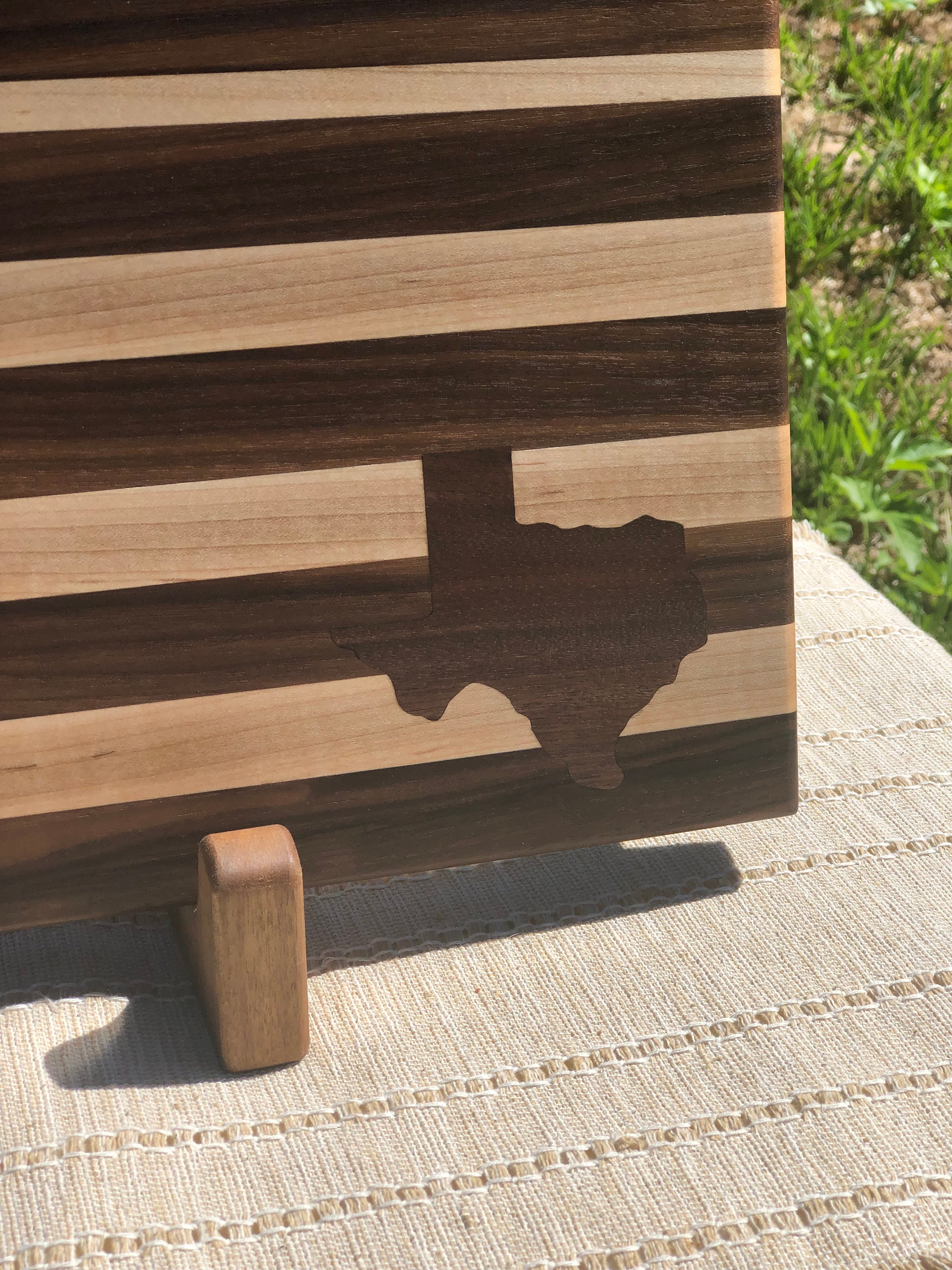 Cutting Board, Edge Grain Cutting Board With Texas Inlay - Etsy