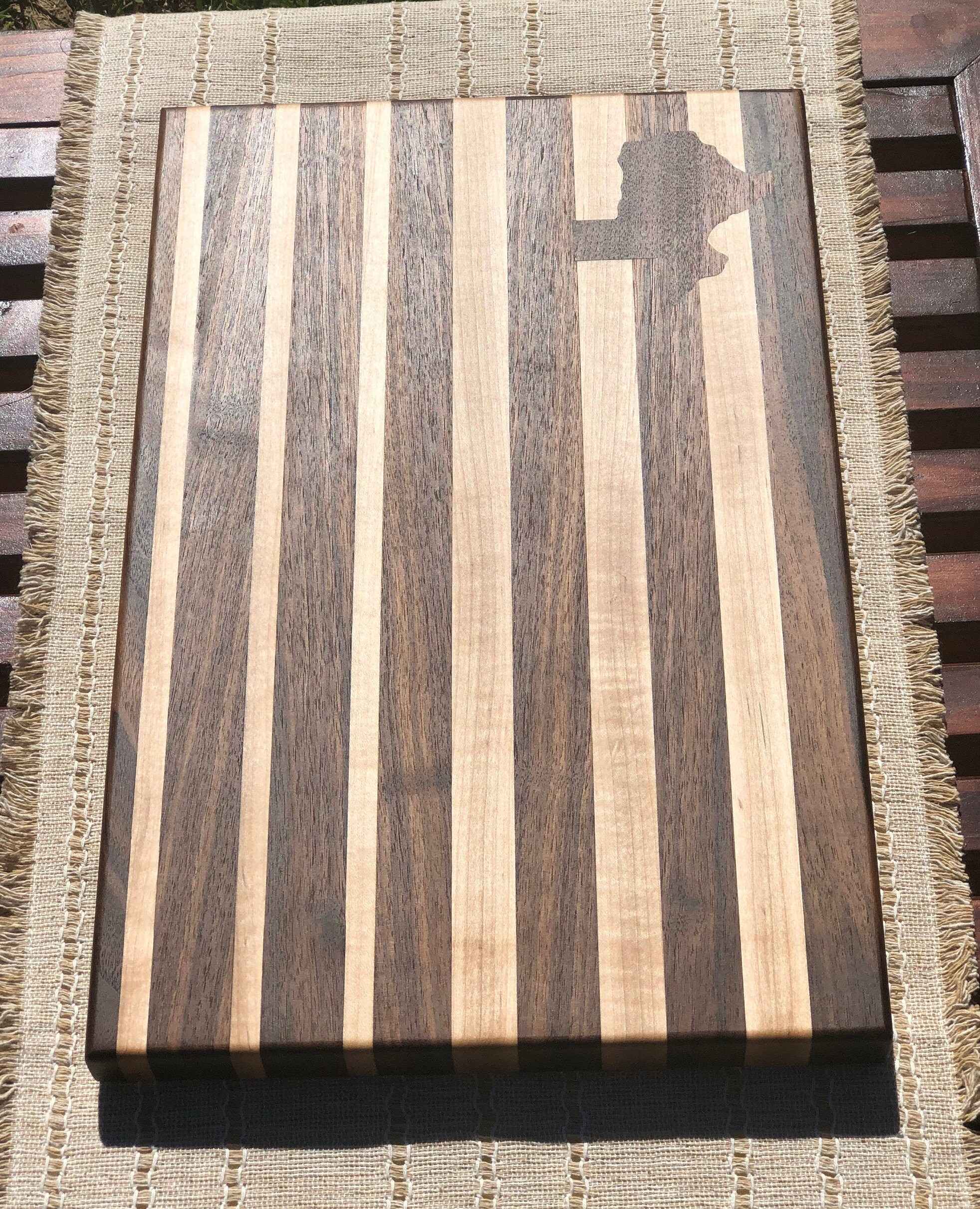 Cutting Board, Edge Grain Cutting Board With Texas Inlay - Etsy