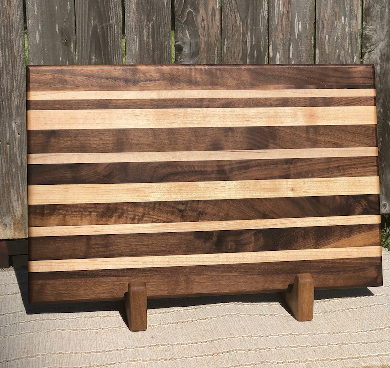 Cutting Board, Edge Grain Cutting Board, Walnut and Maple - Etsy