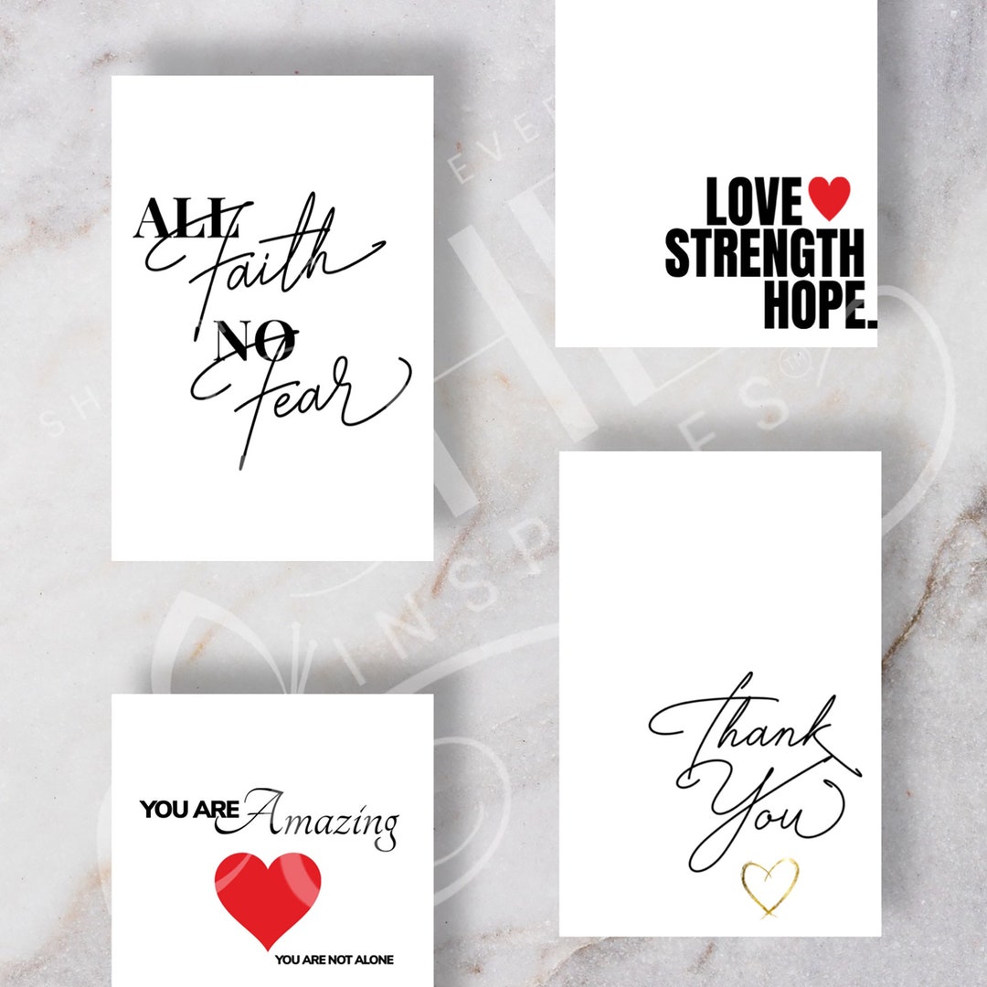 4 Set Cancer Cards Get Well Soon Support Cards for Her for Him for ...